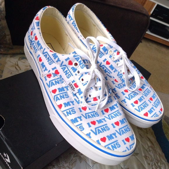 Vans | Shoes | New Limited Edition Vans I Love My Vans Red White Blue ...
